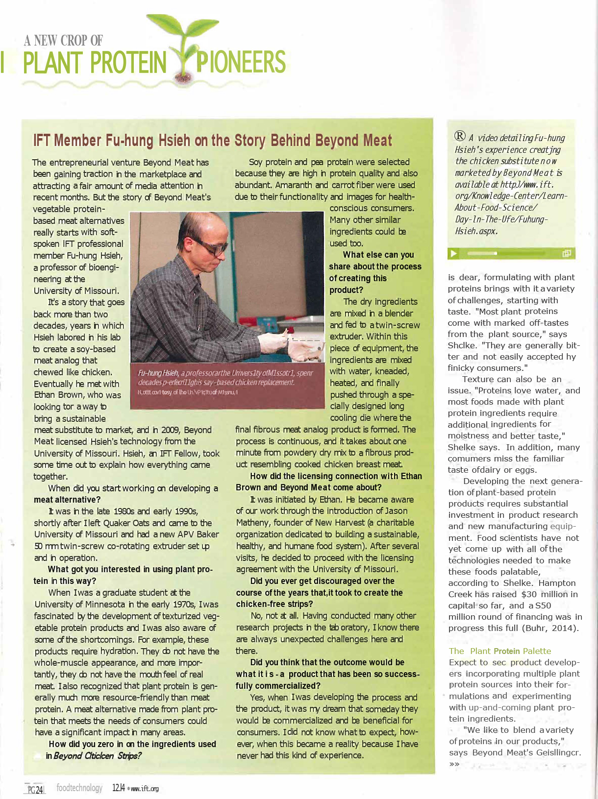 Food Technology Magazine - A New Crop of Plant Protein Pioneers - Axiom ...